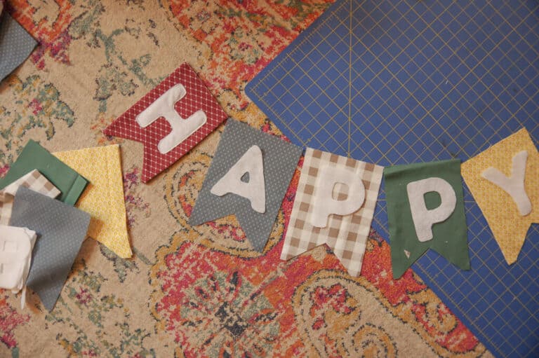 Fabric Birthday Banner with Free Pattern - Sweet Meadow Farmhouse